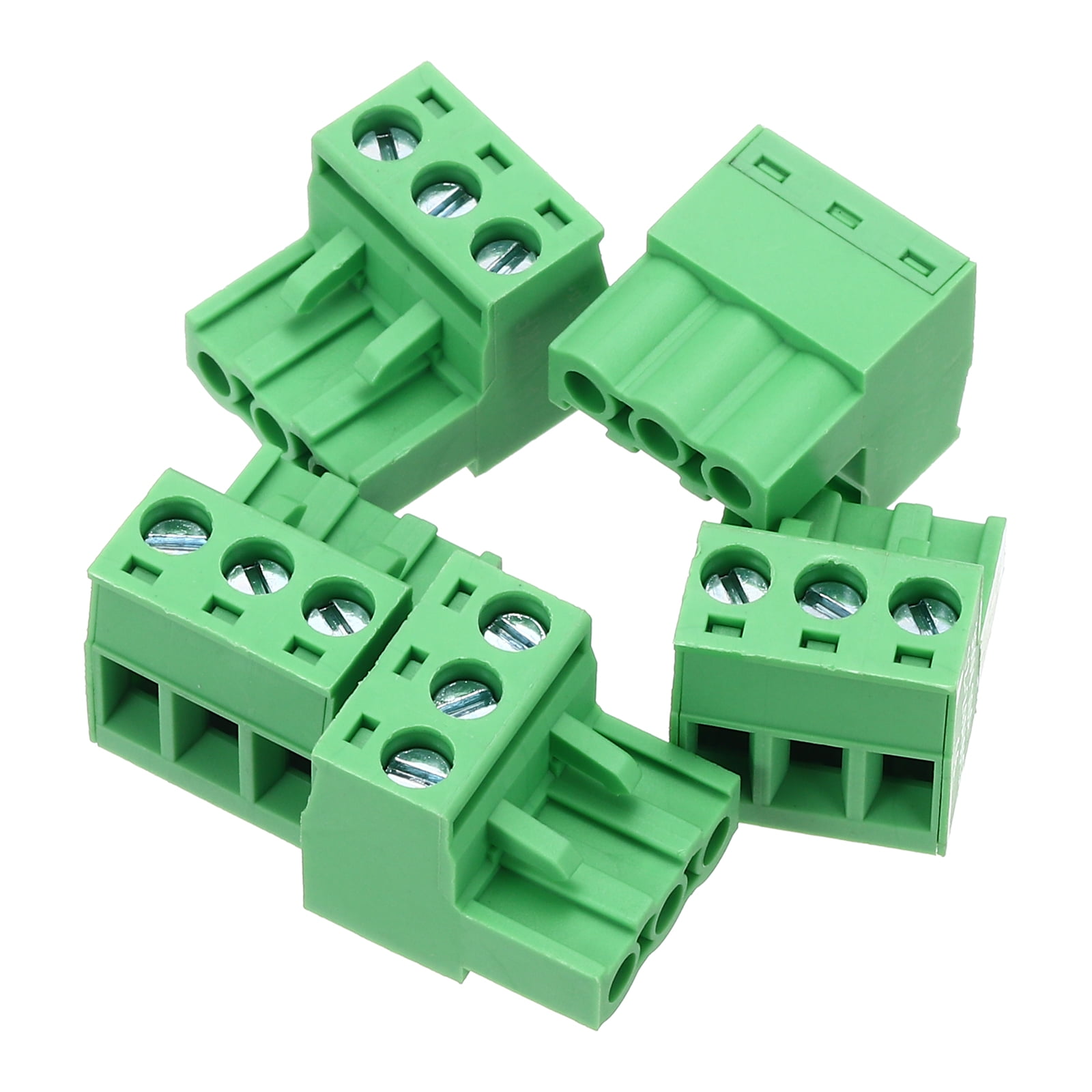 5PCS 3-Pin PCB Mount Screw Terminal Block Connectors 5.08mm/0.2inch Pitch - Walmart.com