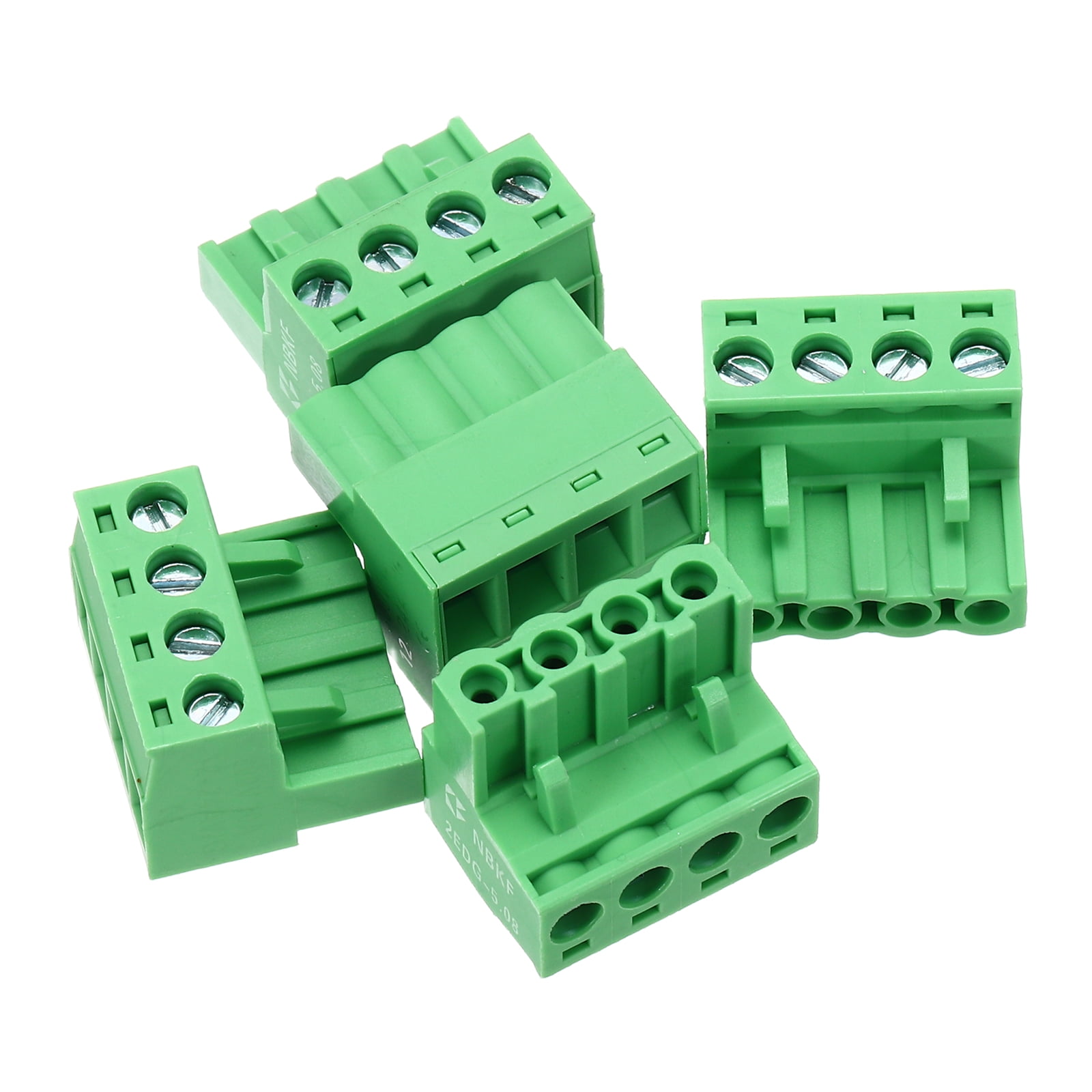 5PCS 4-Pin PCB Mount Screw Terminal Block Connectors 5.08mm/0.2inch Pitch - Walmart.com