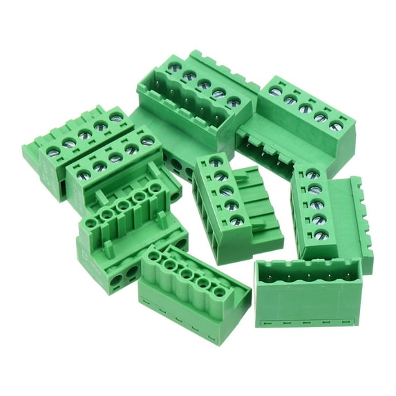 5PCS 5-Pin PCB Mount Screw Terminal Block Connector 5.08mm/0.2inch ...