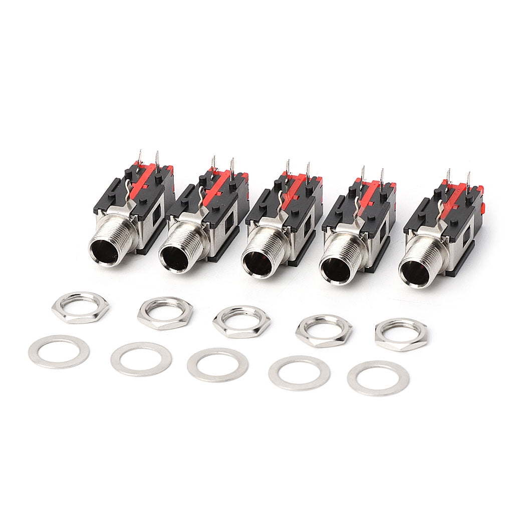 5PCS 6.35mm 1/4 2Pin Female o Stereo Phone Headphone Socket Connector ...