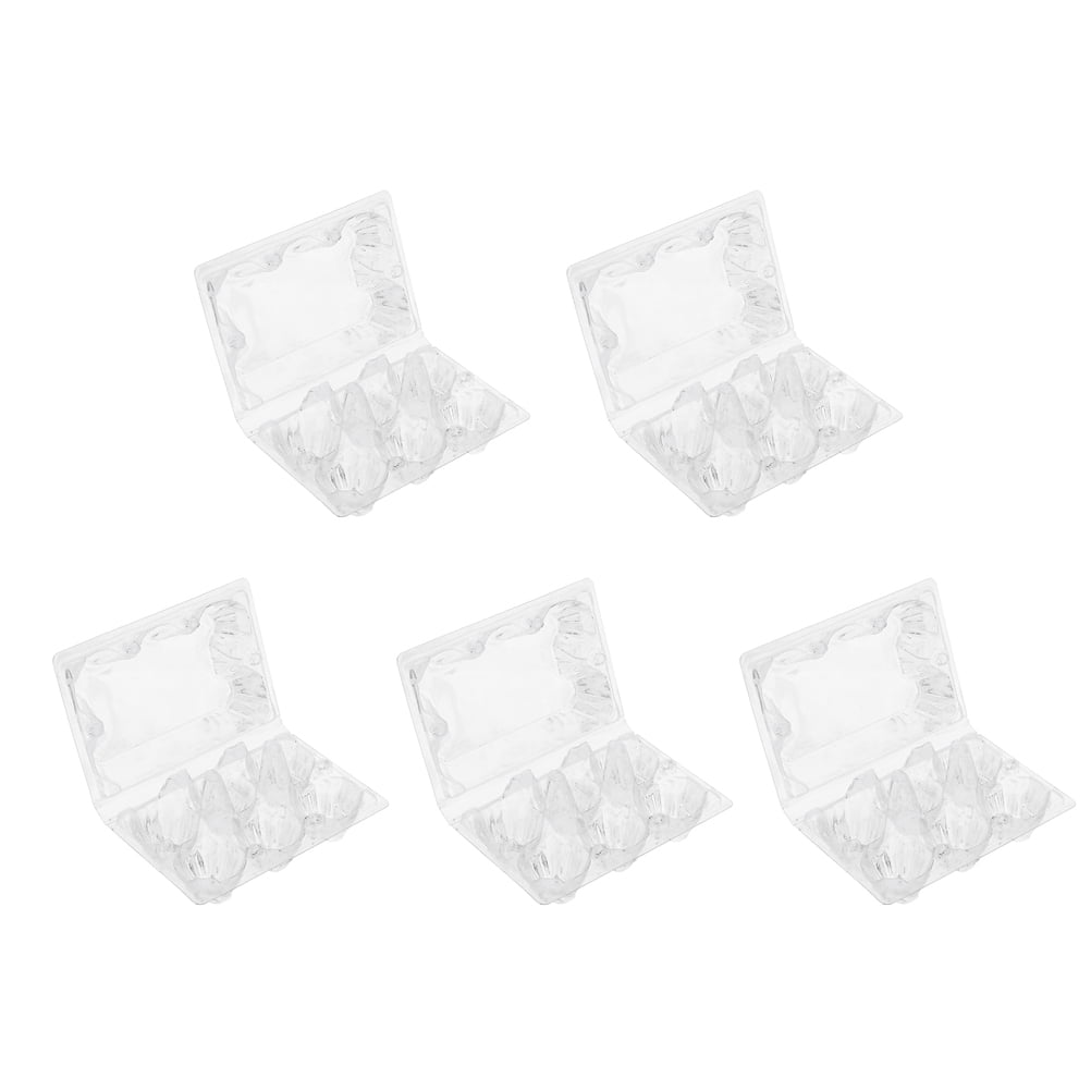 5PCS 6 Grid Egg Storage Box Plastic Transparent Egg Dispenser Holder ...