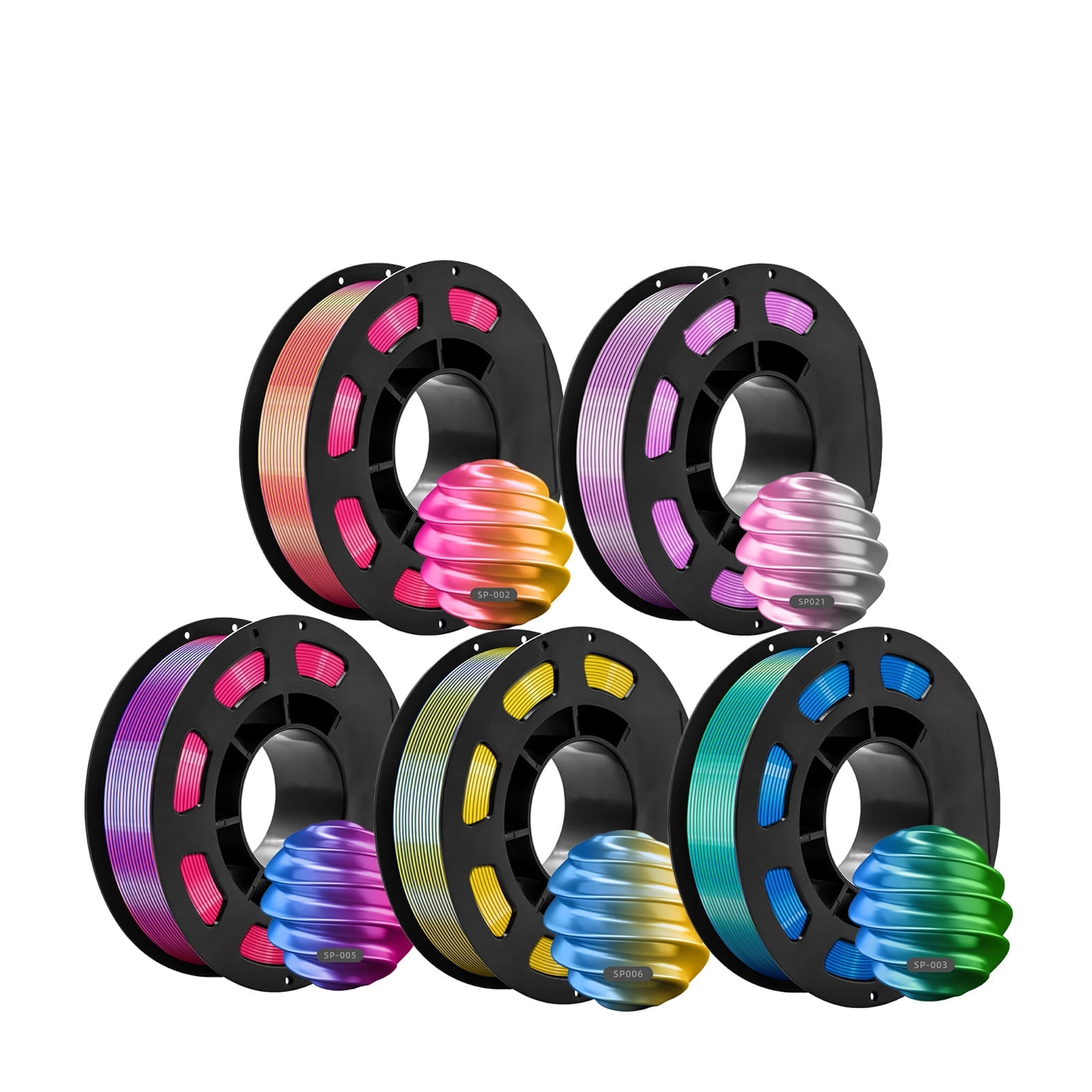 5PCS 7 Ounces(200g) CaiLab Silk Dual-Color PLA+ 3D Print Filament for ...