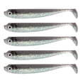 5PCS 9.5cm T Tail Fishing Lures Sinking Baits Double Color PVC ...