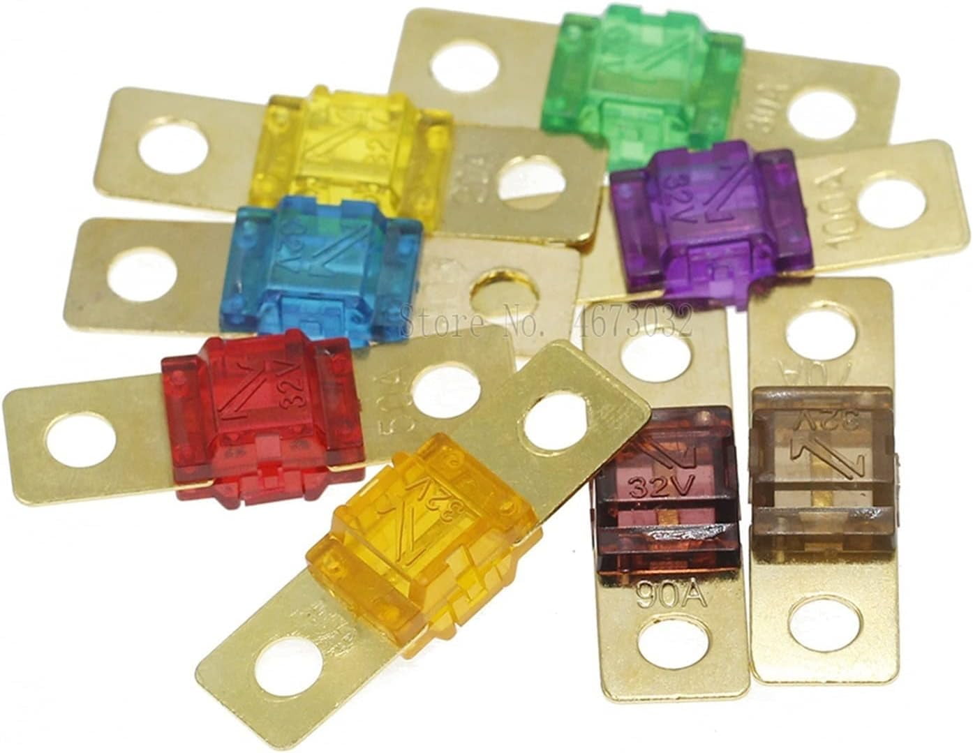 5PCS ANS Fuse 20A 30A 40A 50A 60A 70A 80A 100A 125A 150A 175A ANL Gold ...