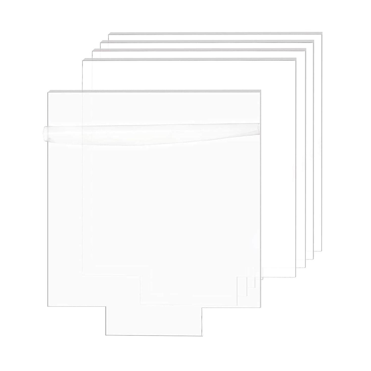 5PCS Acrylic Sheet 2mm Thick Square Transparent Plastic Board(6x6 ...