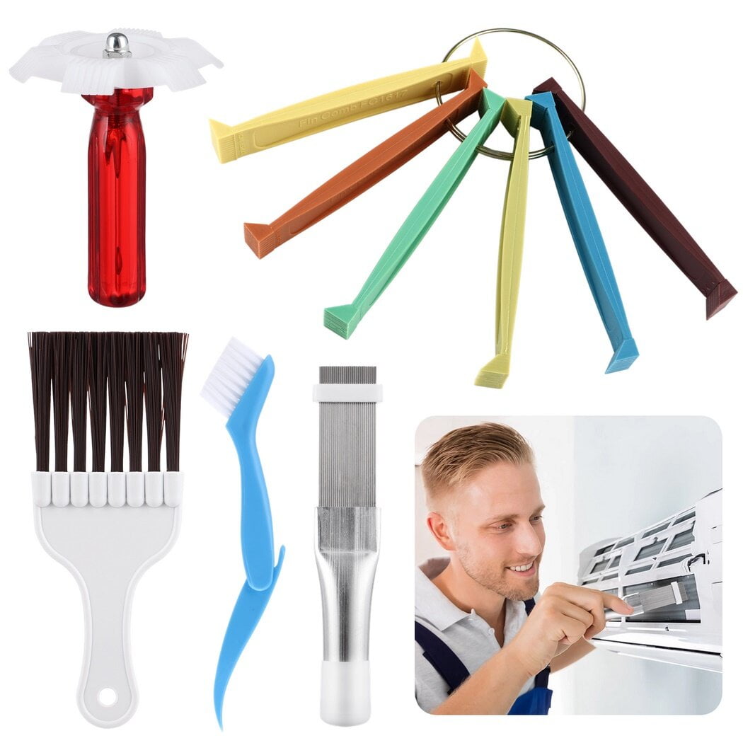 5PCS Air Conditioner Fin Cleaner Set, AC Coil Fin Cleaning Brush Kit ...