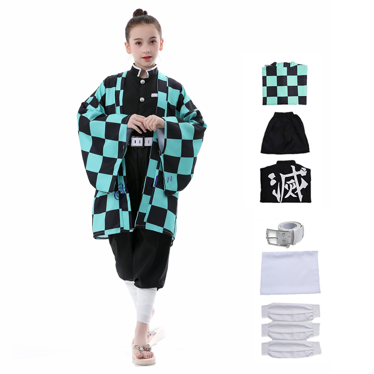 5PCS Anime Demon Slayer Cosplay Kimono Brother Sister Kamado Tanjirou ...