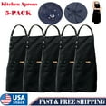 5PCS Anti-Oil Women&Men Kitchen Bib Aprons Chef BBQ Baking Cooking ...