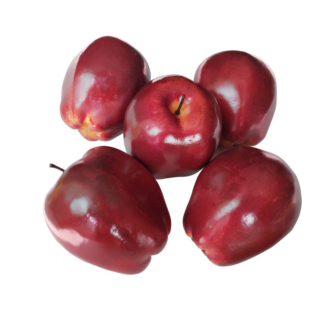 5PCS Artificial Apples Fake Fruits Red Delicious Apples For Decoration ...