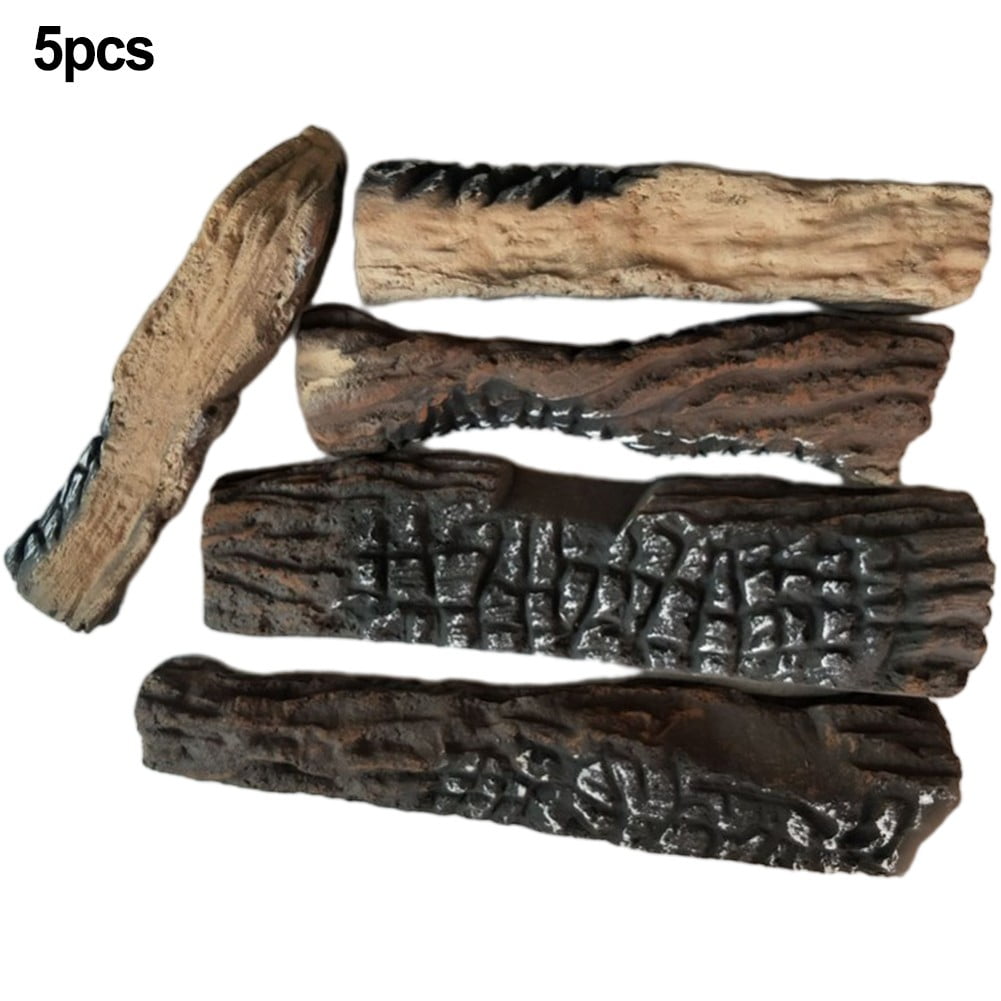 5PCS Artificial Firewood Logs Decorative Fake Wood for BioEthanol or ...