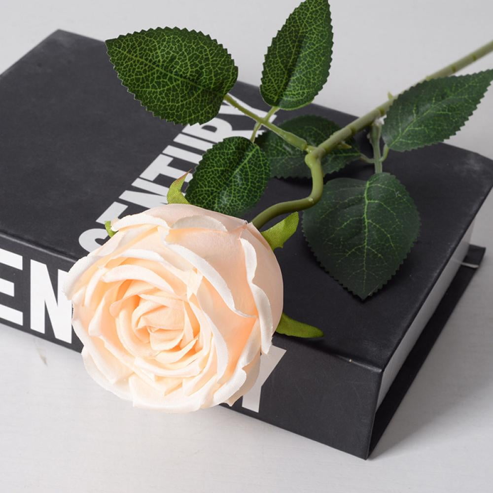 5PCS Artificial Rose Flowers Long Stem Fake Silk Roses for DIY Wedding ...