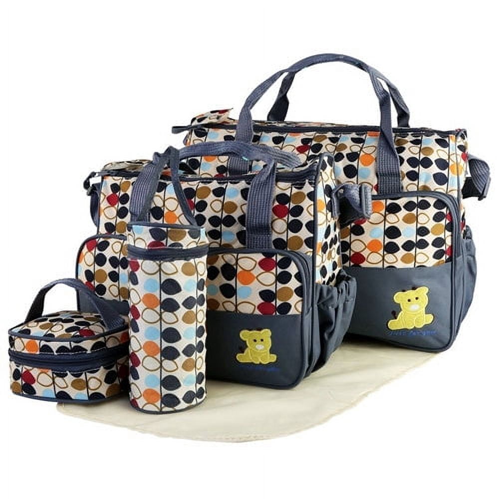 5PCS Baby Nappy Diaper Bags Set Mummy Diaper Shoulder Bags w/ Nappy ...