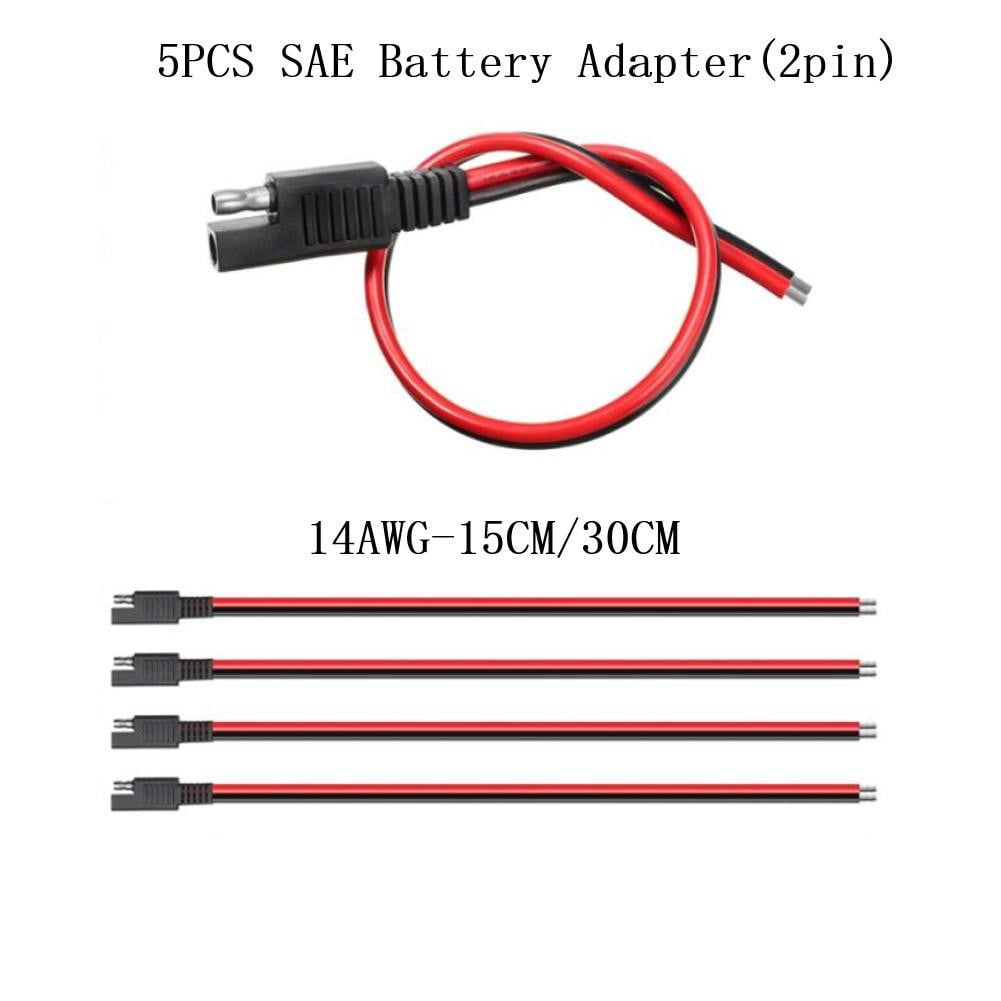 5PCS Battery Charger SAE Connector 12V DC Power Plug DIY Cable 14AWG SAE Power Cord Solar ...
