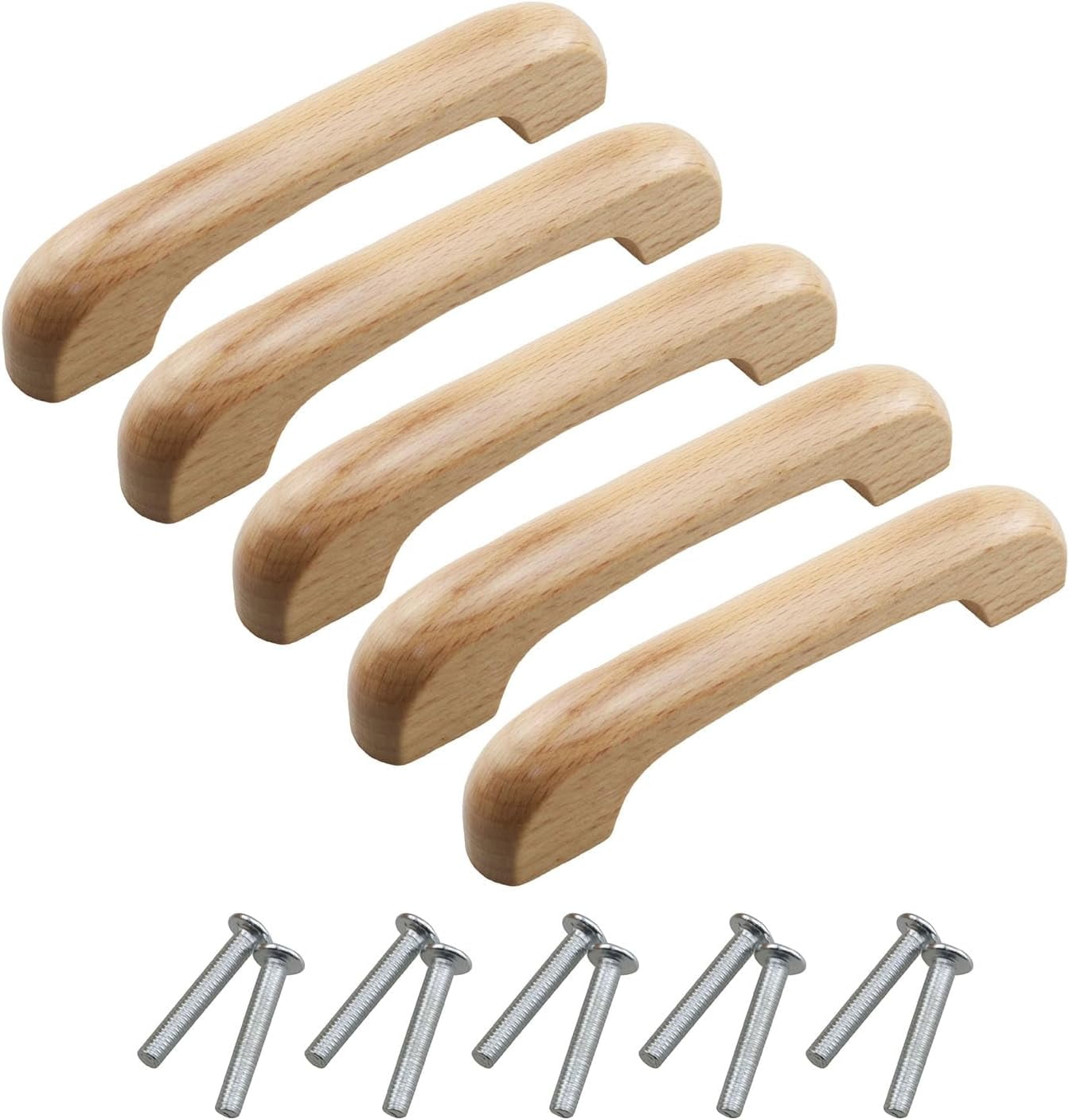 5PCS Beech Wood Double Hole Drawer Pulls - 10 Count - Brown - Modern ...