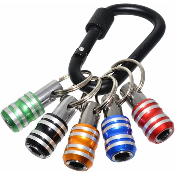 5PCS Bit Holder Keychain, 1/4 inch Hex Shank Quick Release Drill Bit ...