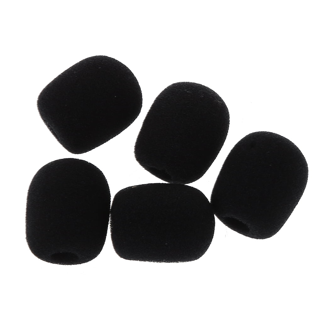 5PCS Black Microphone Headset Foam Sponge Windscreen Mic Cover ...