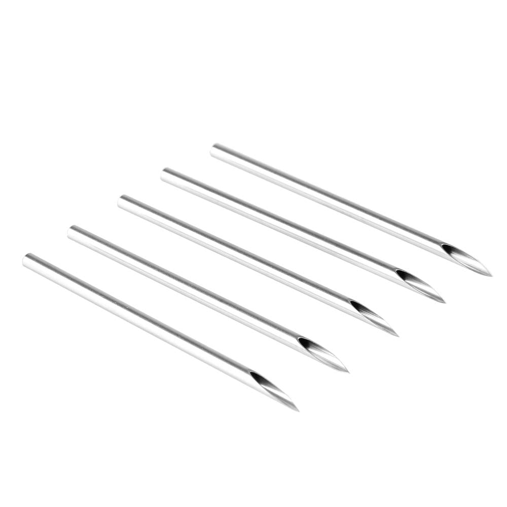 5PCS Body Piercing Needles 18G 1.0mm Gauge Sterilized Surgical Steel In ...