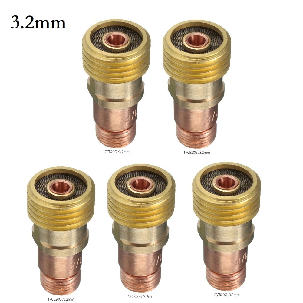 5PCS Brass Collets Body Stubby Gas Lens Connector With Mesh For Tig WP ...