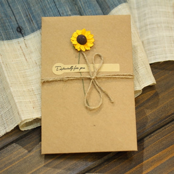 5PCS Brown Gift Card Envelopes with Exquisite Dried Flowers- 4.3" x 6.2 ...