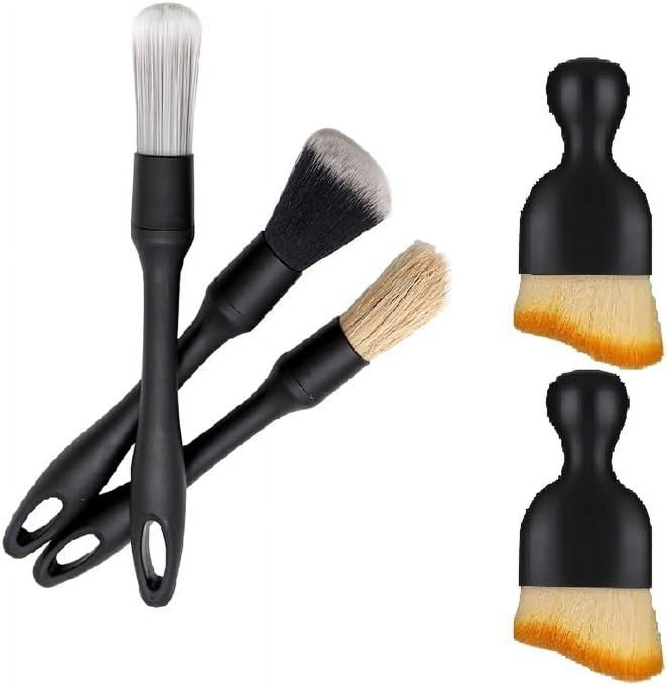 5PCS Car Interior Detailing Brush Set, Multi-Function Soft-Bristled ...