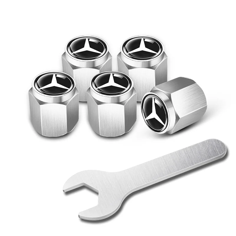 5PCS Car Wheel Tire Valve Caps Tyre Stem Covers with Wrench for EQC EQE ...