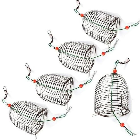 5PCS Carp Fishing Bait Trap,Stainless Steel Fishing Trap Basket Cage ...