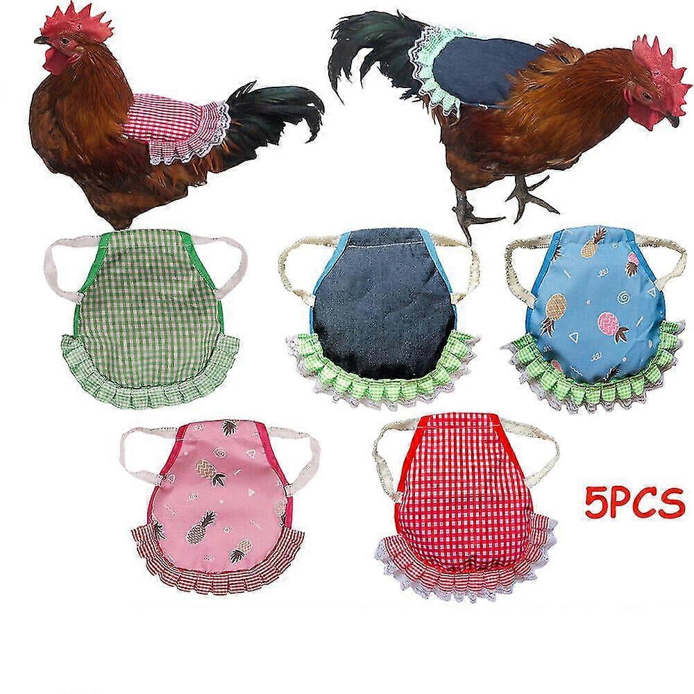 5PCS Chicken Saddle Adjustable Hens Aprons Back Wing Feather Protection ...