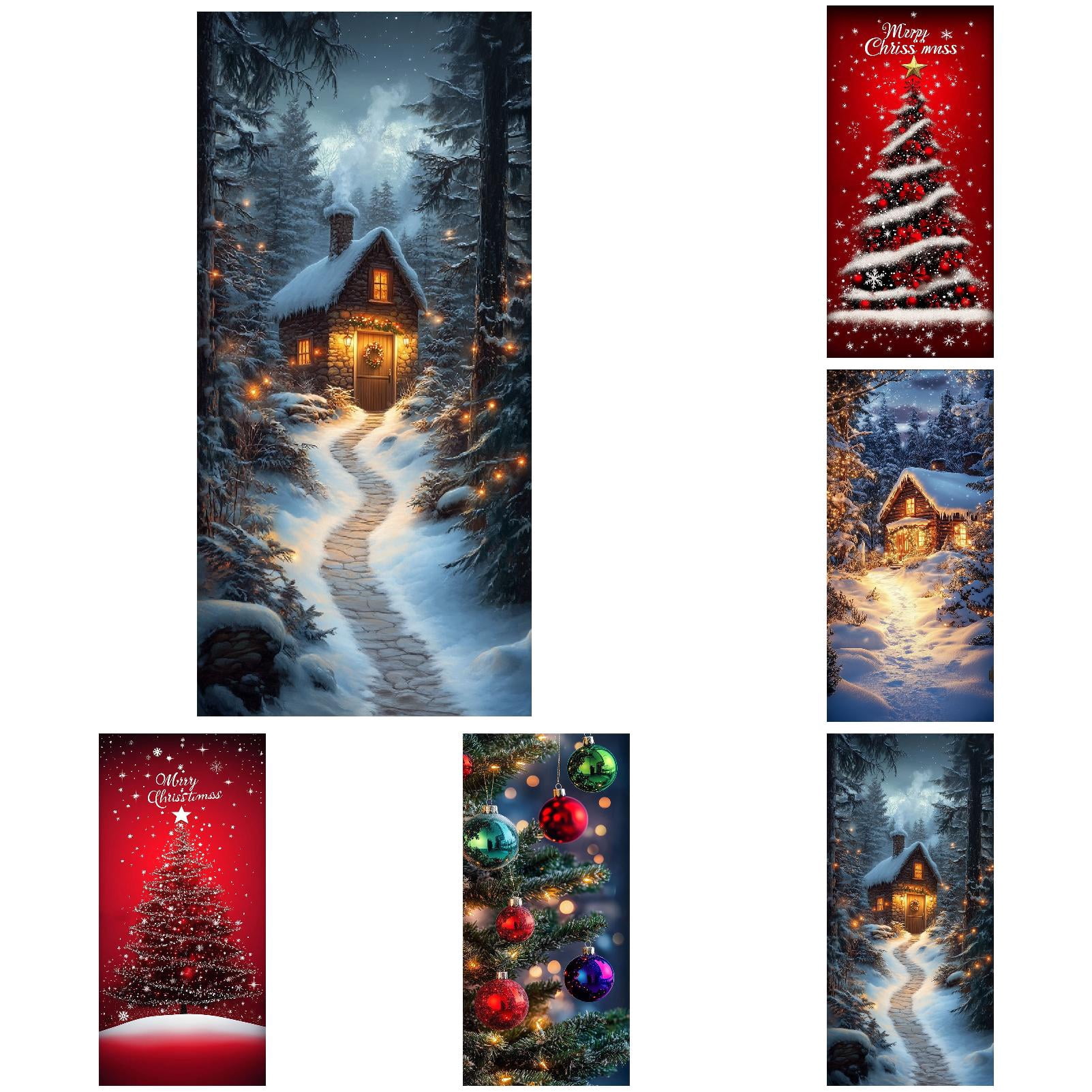 5PCS Christmas Door Cover – 78 x 35 Inch Xmas Decorations with ...
