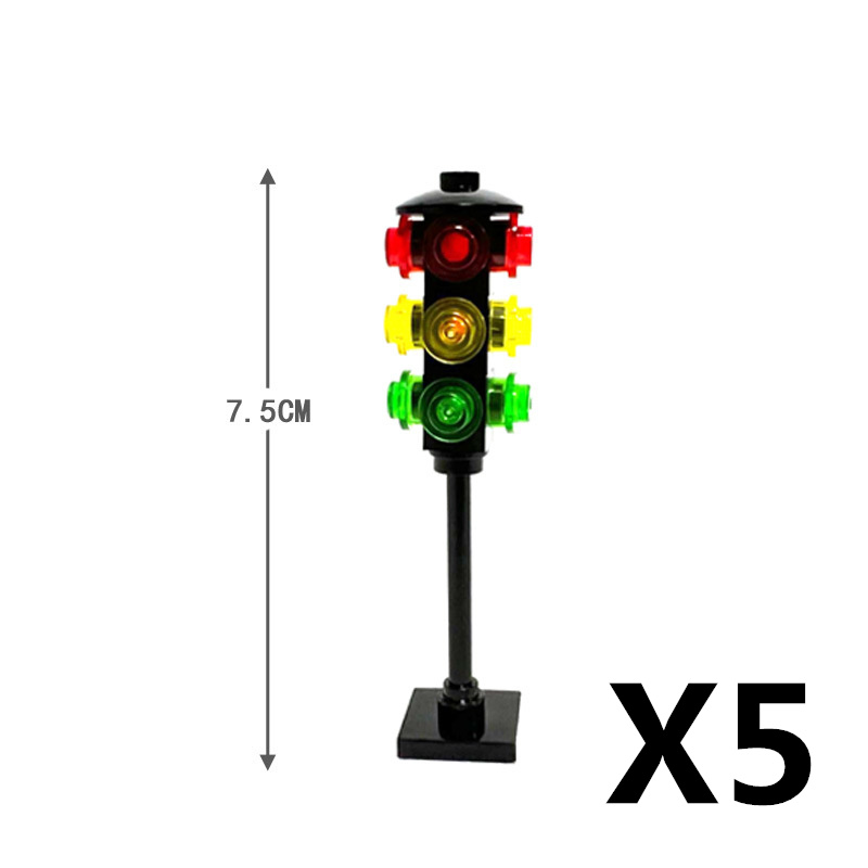 5PCS City Traffic Light Building Block DIY Toy Assembly Street Lamp ...