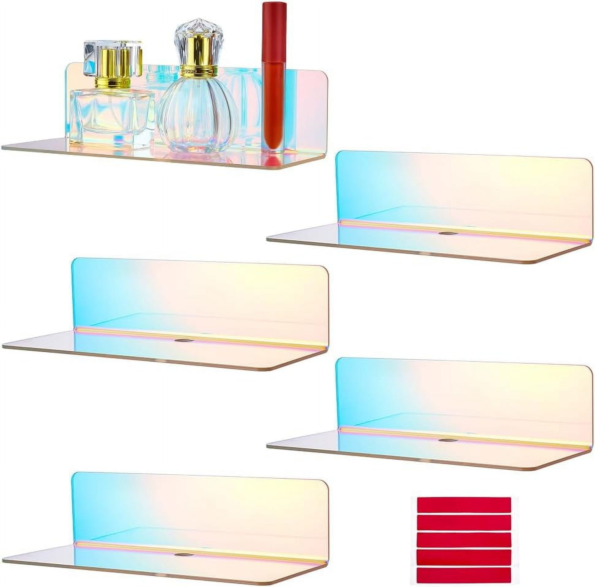 5PCS Clear Acrylic Floating Shelf Small Wall Shelves Hanging Display ...