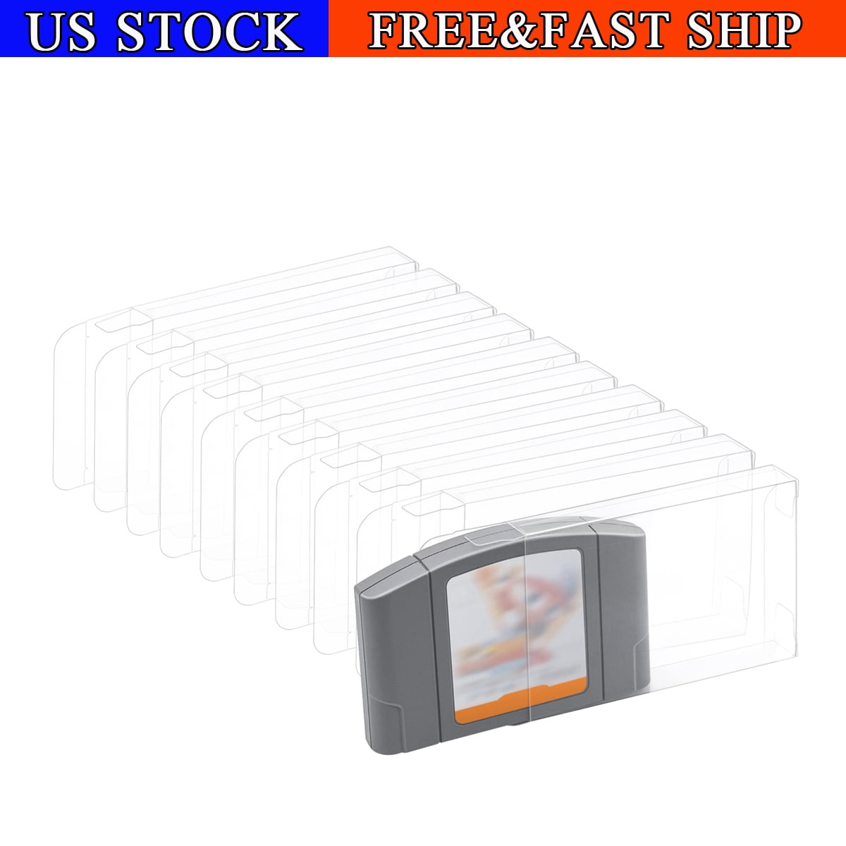5PCS Clear Box for N64 CARTRIDGE PROTECTORS Side Opening Clear Box ...