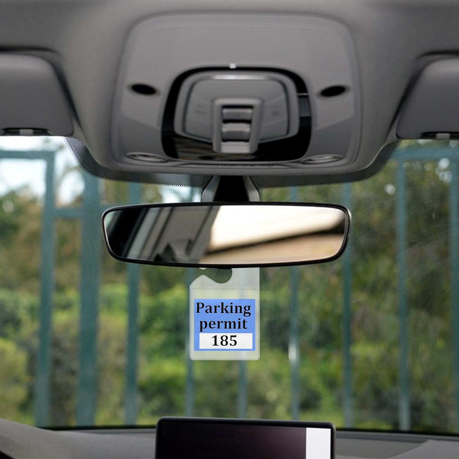 5PCS Clear Parking Permit Holder, Car Rear View Mirror Hanger, Vertical ...