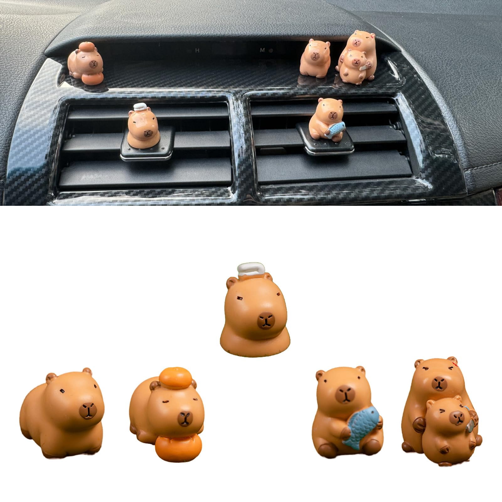 5PCS Cute Capybara Car DHF10 Dashboard Decorations Decor Rearview ...