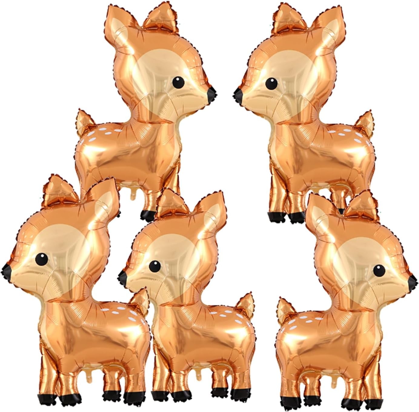 5PCS Deer Balloons Foil Woodland Deer Shaped Animal Balloons Cartoon ...