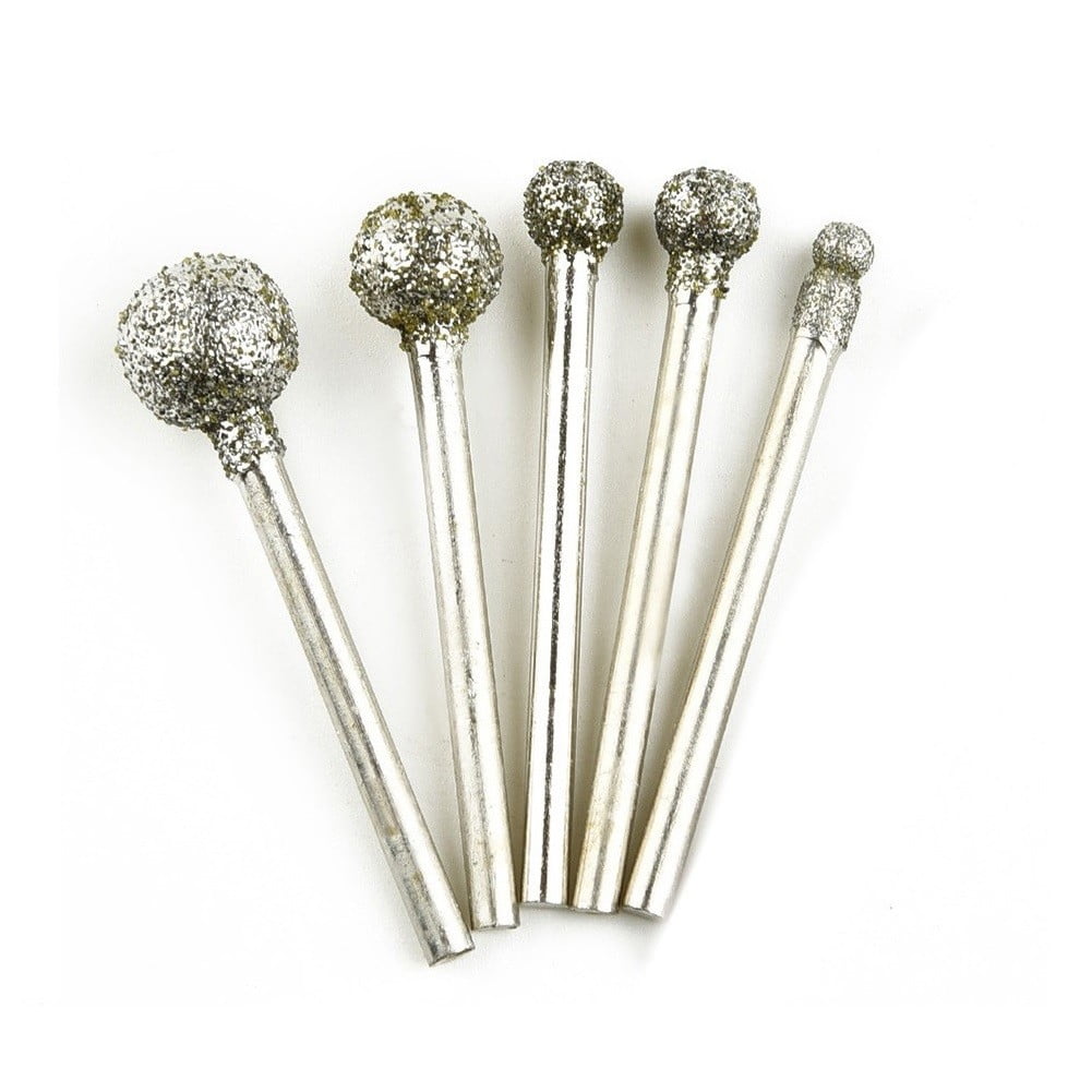 5PCS Diamond Round Ball Burr Drill Bit Set For Carving Engraving ...