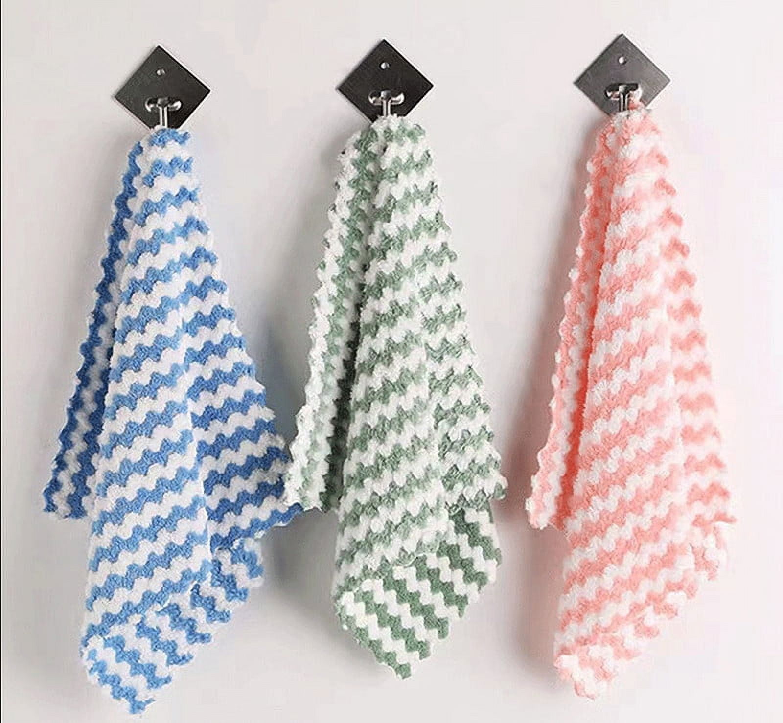 5PCS Dish Cloths for Washing Dishes, Kitchen Rags, Water Ripple Velvet ...