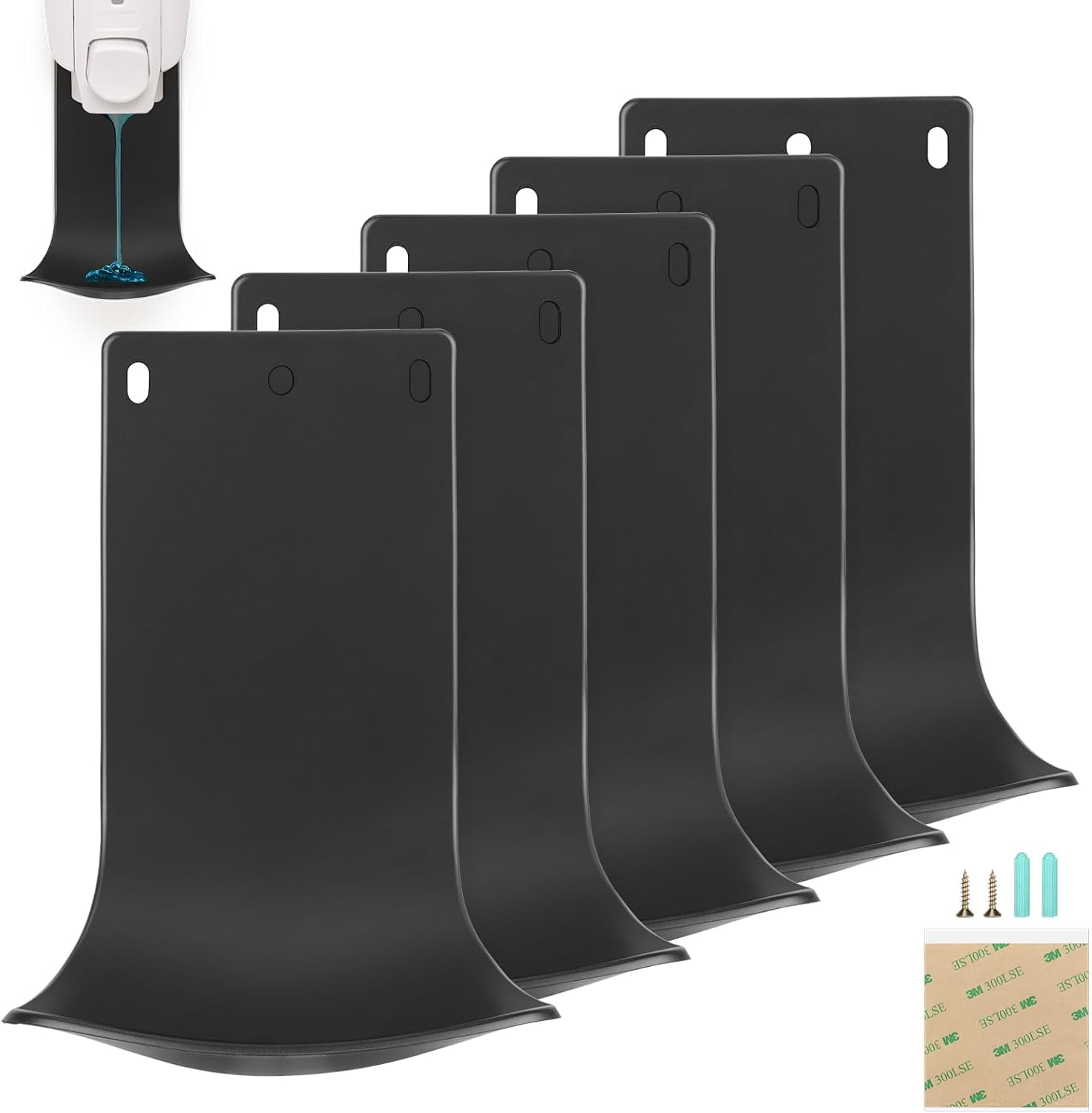 5PCS Dispenser Drip Tray Wall Mount Soap Dispenser Bracket, Laundry ...