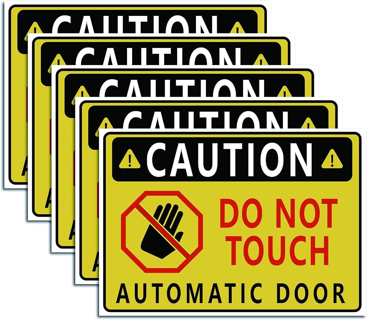 5PCS Do Not Touch Automatic Door Notice Sign Security Self Adhesive ...