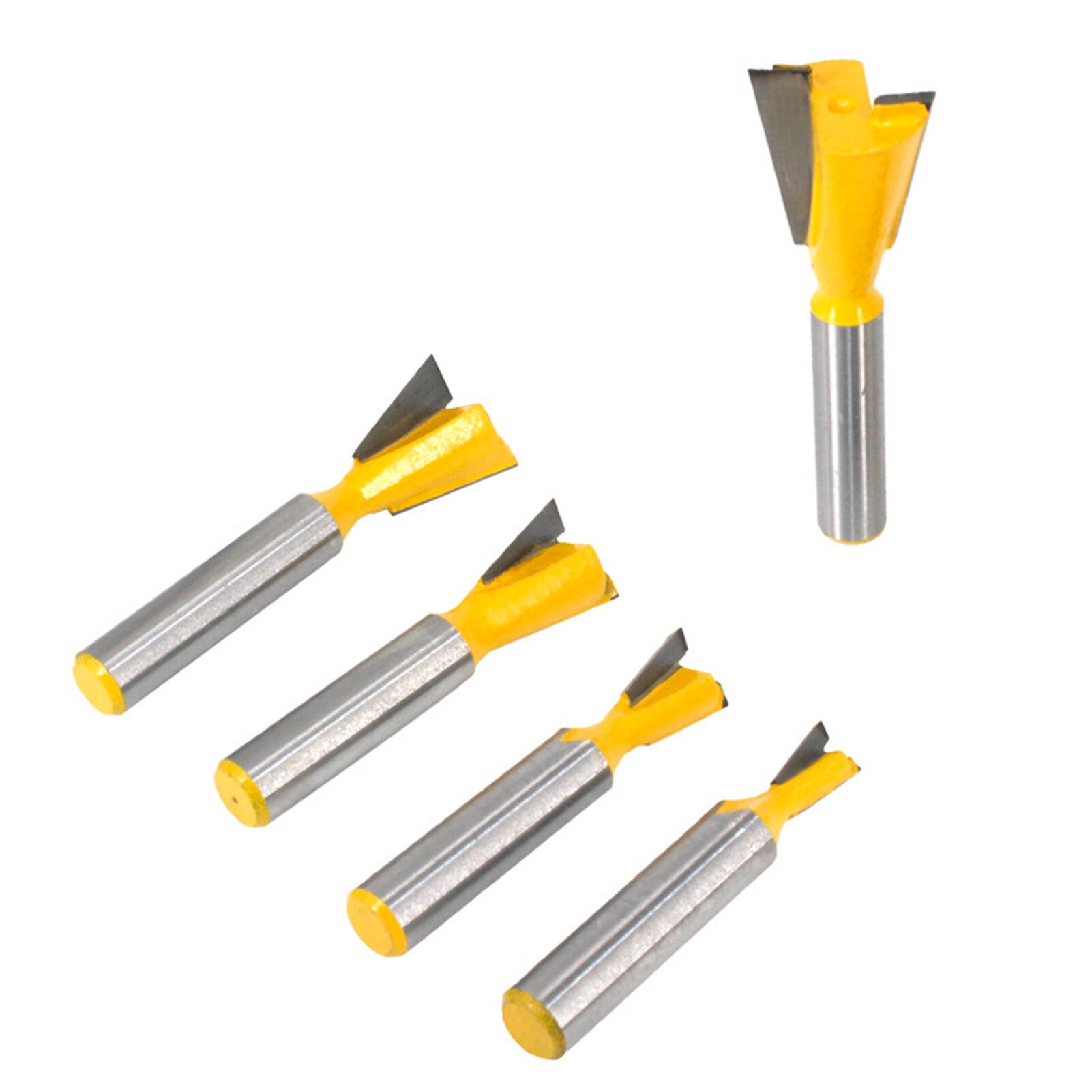 5PCS Dovetail Router Bits Set 8mm Shank 6.35mm 9.53mm 12.7mm 15.88mm 19 ...