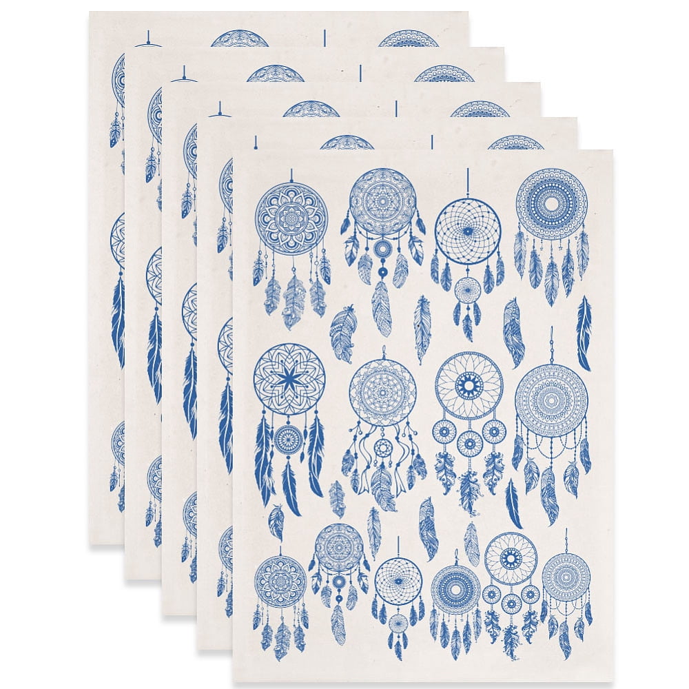 5PCS Dream Catcher Underglaze Paper Transfer Feathers Transfer Paper ...