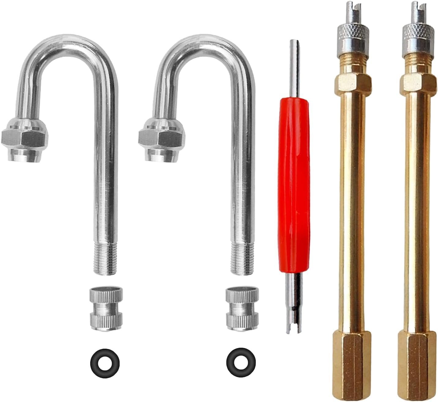 5PCS Dually Valve Stem Extenders, 180 Degree and Straight Heavey Duty ...