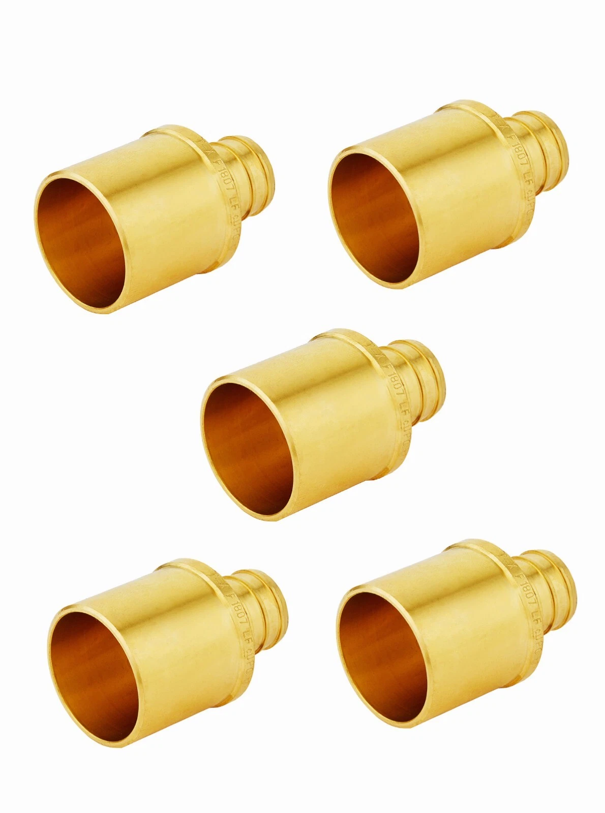 5PCS EFIELD Pex 1/2" X3/4" MALE SWEAT ADAPTERS BARB CRIMP BRASS FITTING ...