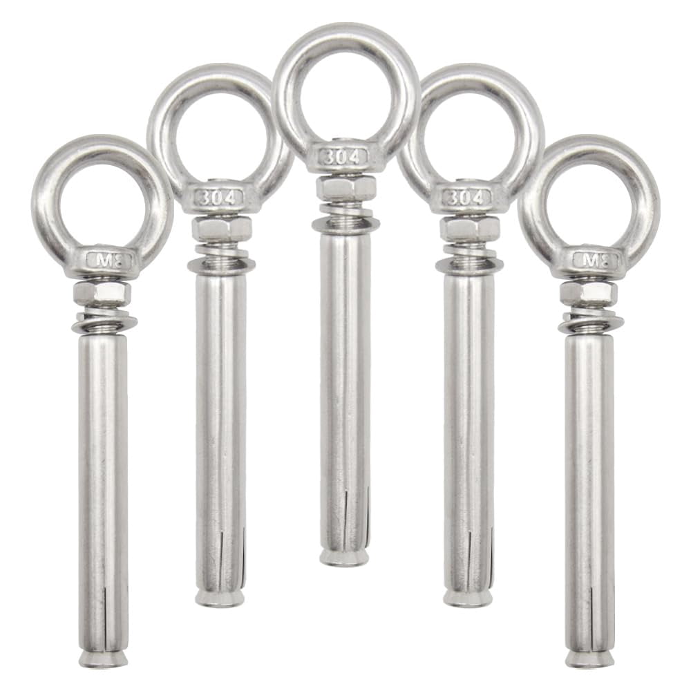 5PCS Expansion Bolt M8*100mm Expansion Screw with Eye Ring Anchor 304 ...