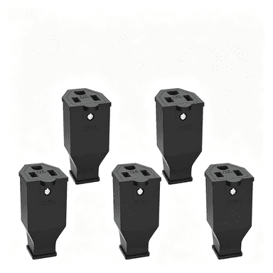 5PCS Extension Cord Ends 125V 15A 2Pole 3Wire Female Straight Blade ...