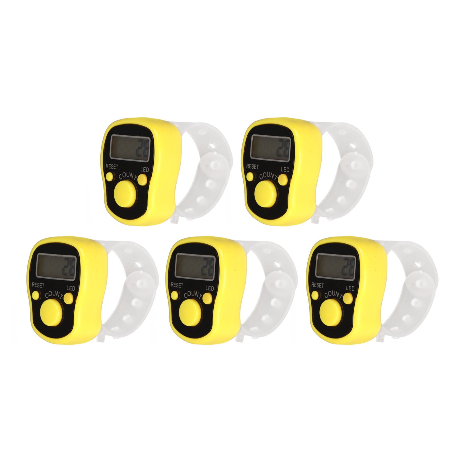 5PCS Finger Counter Adjustable Reset Button 5 Digit Number Hand Tally ...