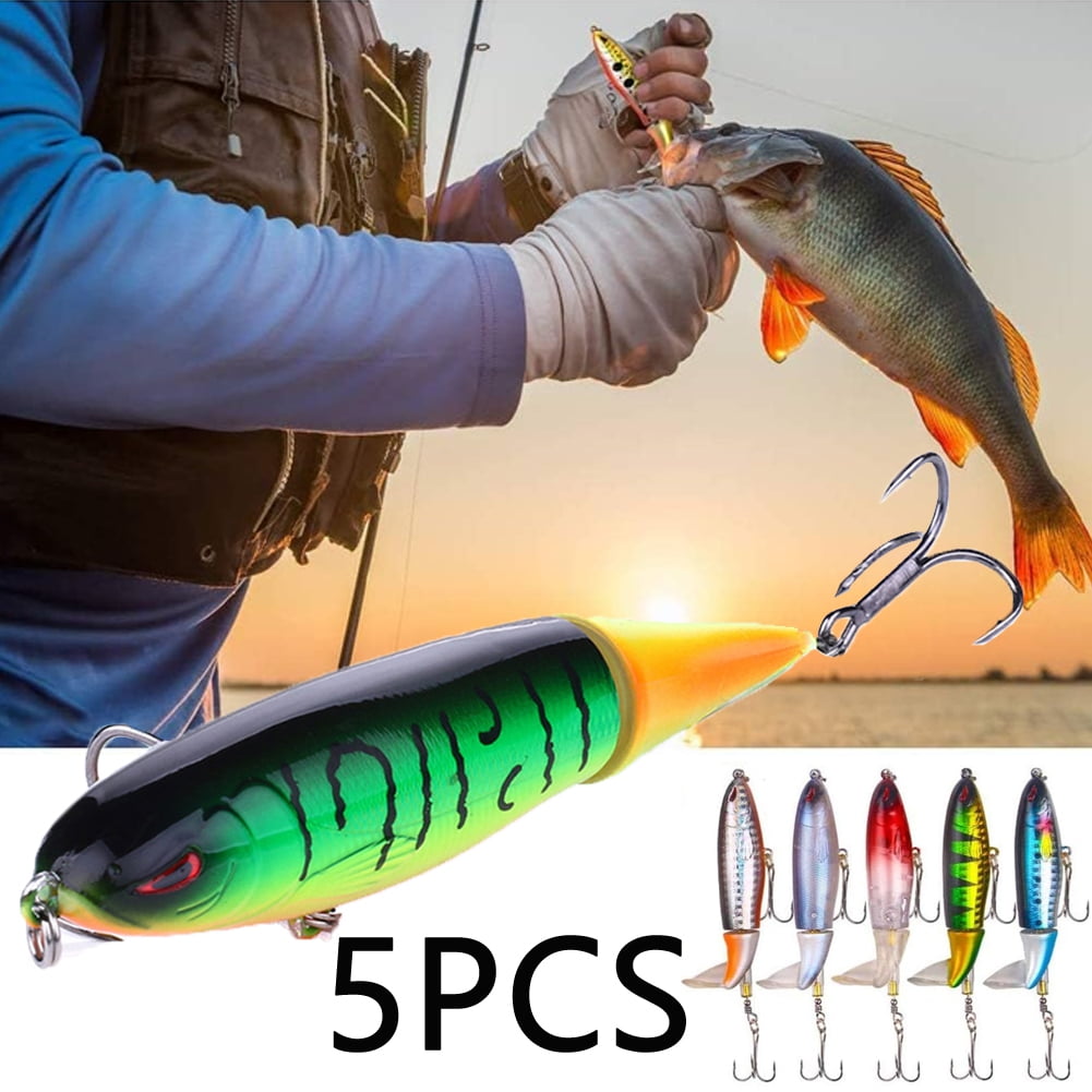 5PCS Fishing Lures for Bass, Bass Whopper Lures Kit, Plopping Bass Lure ...