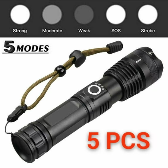 5PCS Flashlight Rechargeable High Lumen, Super Bright Flashlight ...