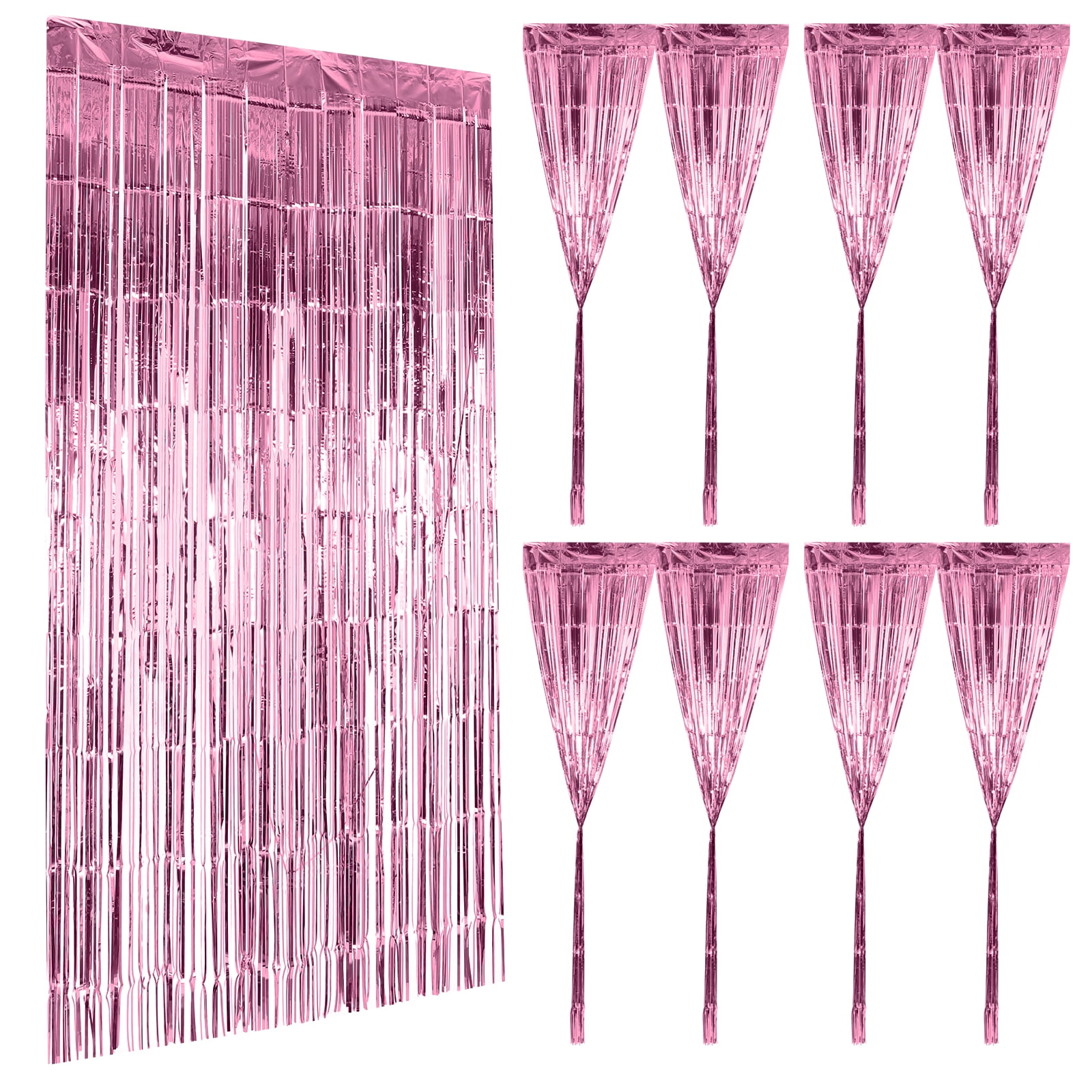 5PCS Foil Fringe Curtains Party Photo Backdrop Party Metallic Streamers ...