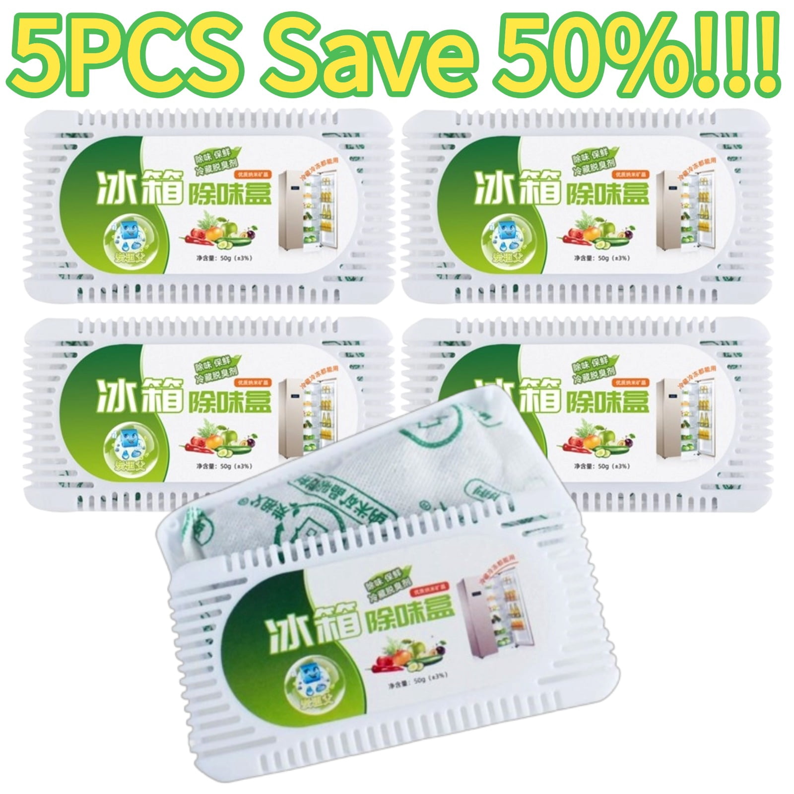 5PCS Fridge Deodorizer, Fridge Smell Eliminator Natural Activated ...