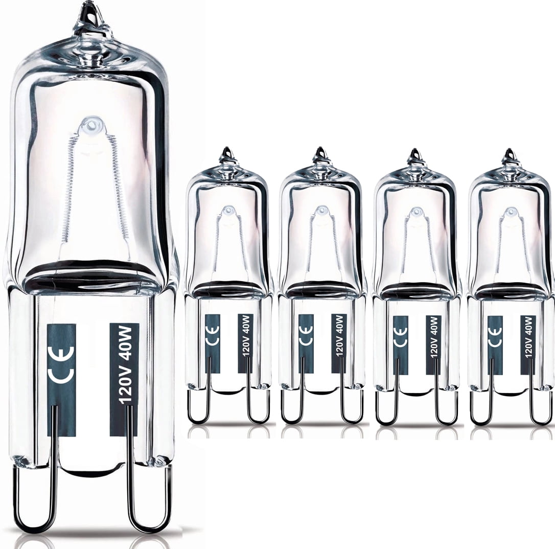5PCS G9 40W 120V Halogen Bulb Dimmable, Long Lifespan G9 T4 Base with ...